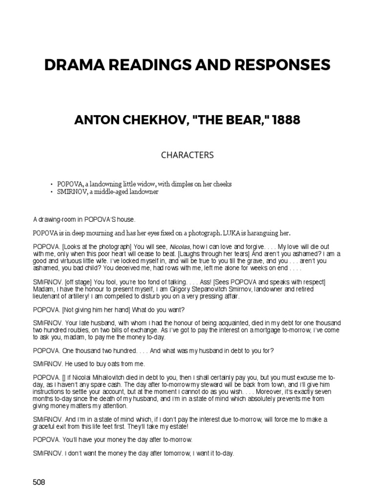 The Bear Boor - Anton Chekhov | PDF