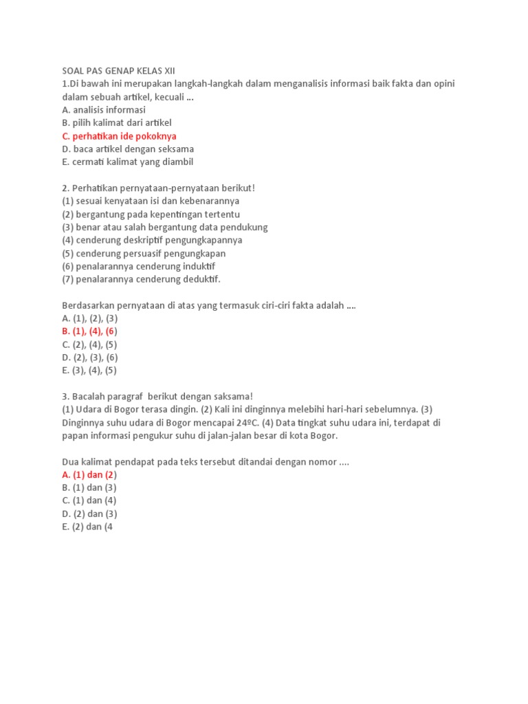 Soal Pas Genap Xii 22 23 | PDF