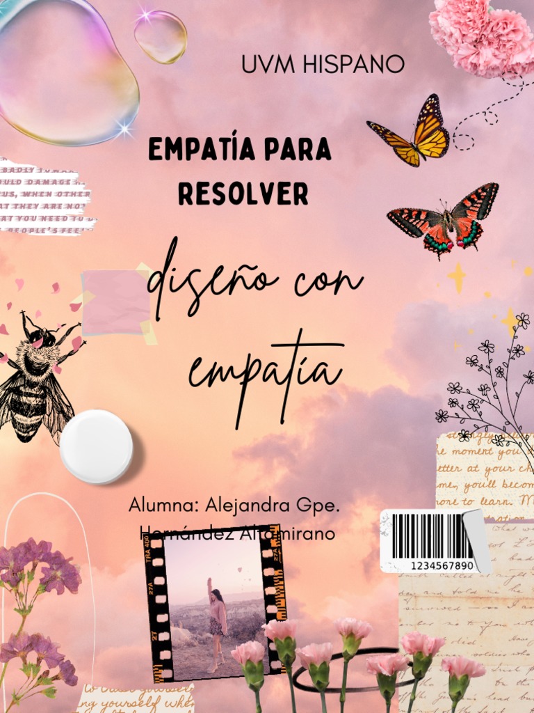 Poster Frase Motivadora Mariposa Collage Aesthetic Rosa | PDF
