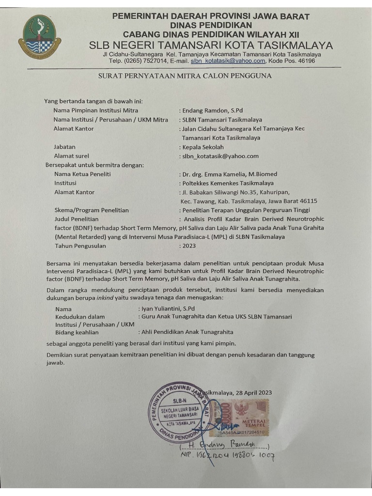 Surat Mitra BU Emma | PDF