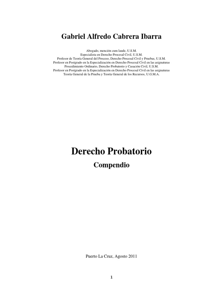 Derecho Probatorio 2da Edición | PDF