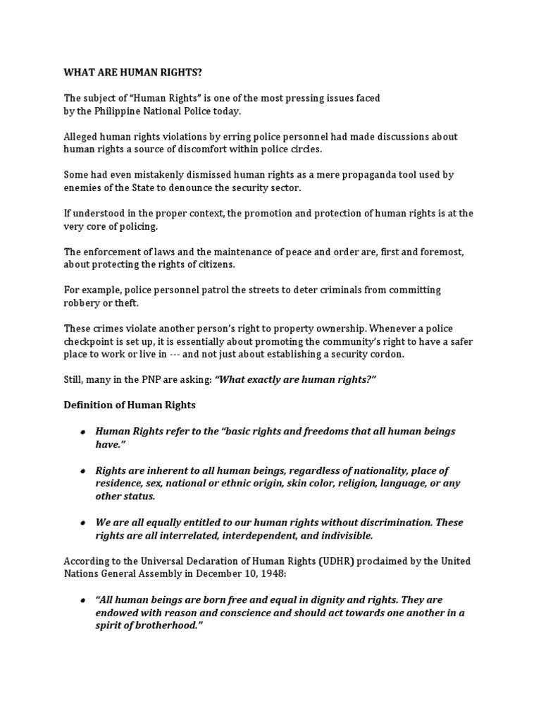 HUMAN RIGHTS-PNP Manual | PDF