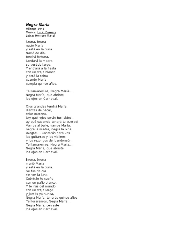 Negra María | PDF | Poesía | Clásicos