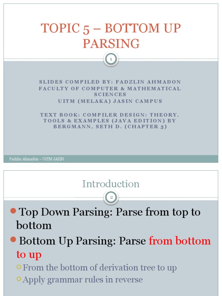 Topic 5 | PDF | Parsing | Formalism (Deductive)