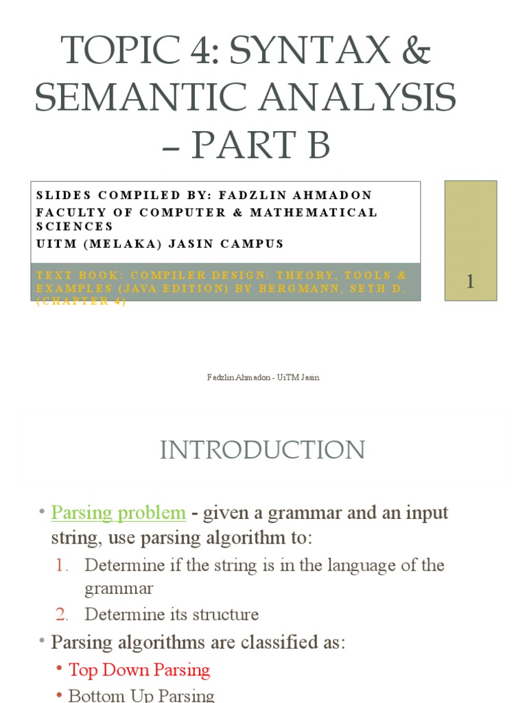Topic 4-Bv2 | PDF | Parsing | Language Mechanics