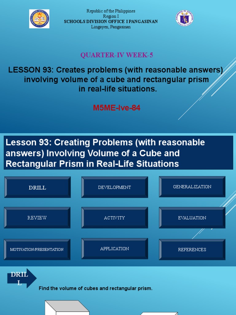 MATH 5 Q4 LESSON 93 - Creates Problems (With Reasonable Reason ...