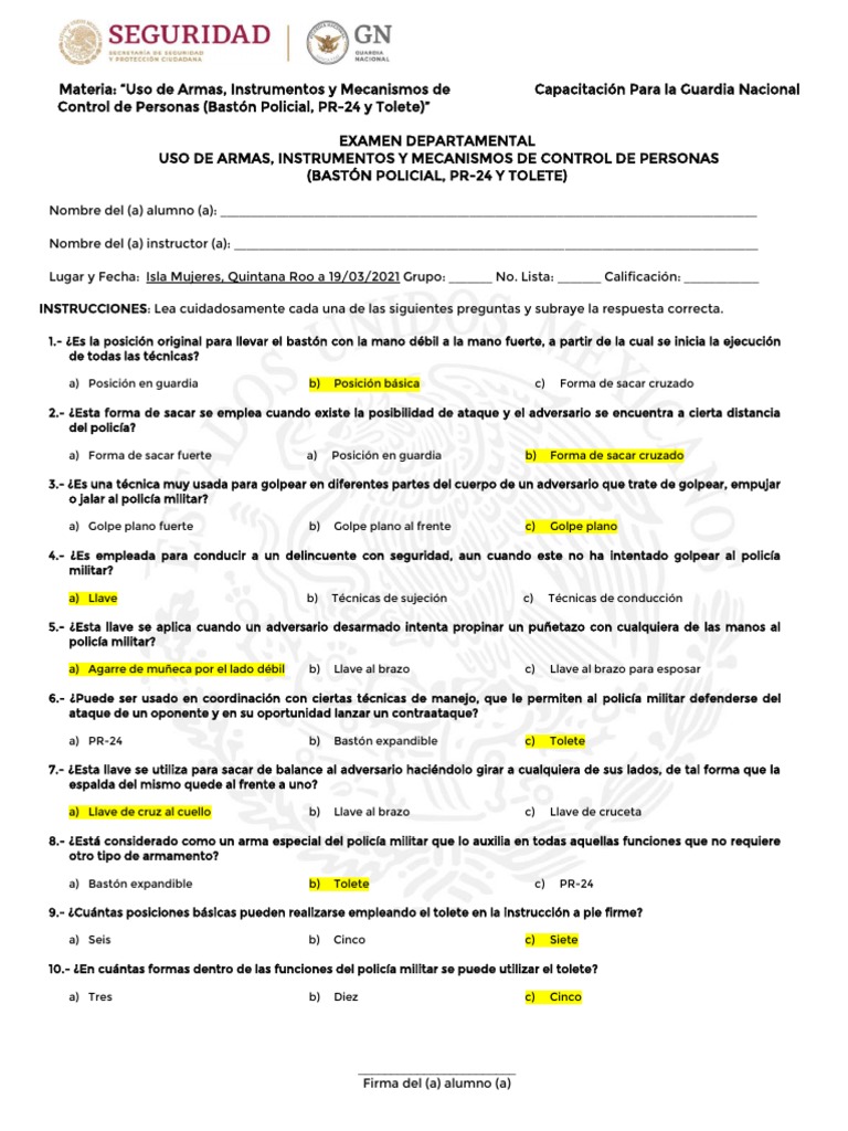 EXAMEN FINAL DE PR-24 y Tolete | PDF