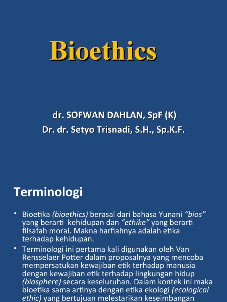 BIOETIKA | PDF | Pengembangan Diri | Sains & Matematika