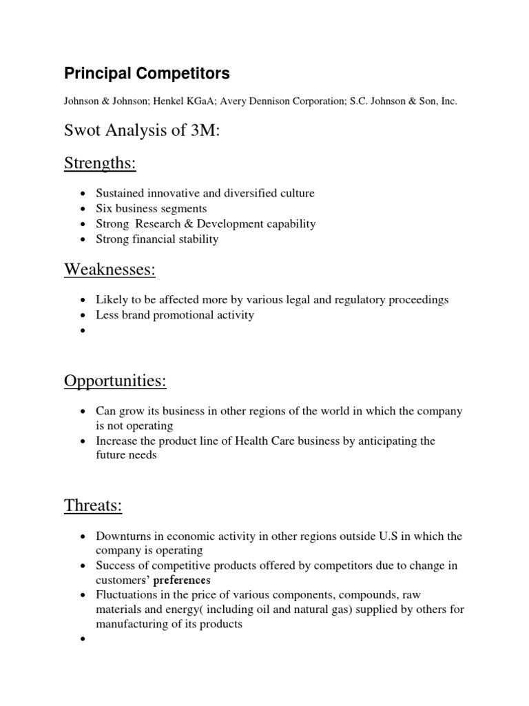 3M Swot Analysis | PDF