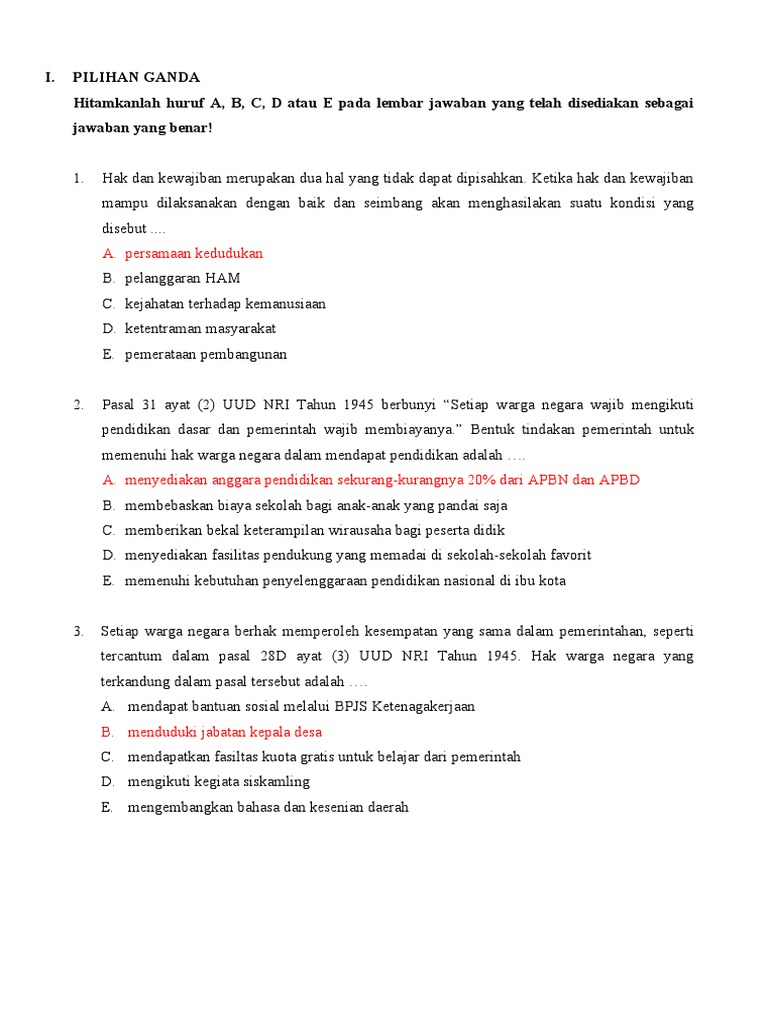 Soal PTS PPKN - Kelas Xii - SMT 1 - 2022-2023 | PDF | Politik