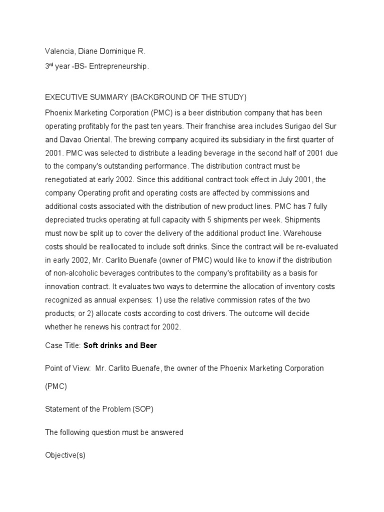 Case Study (Soft Drinks and Beer | PDF