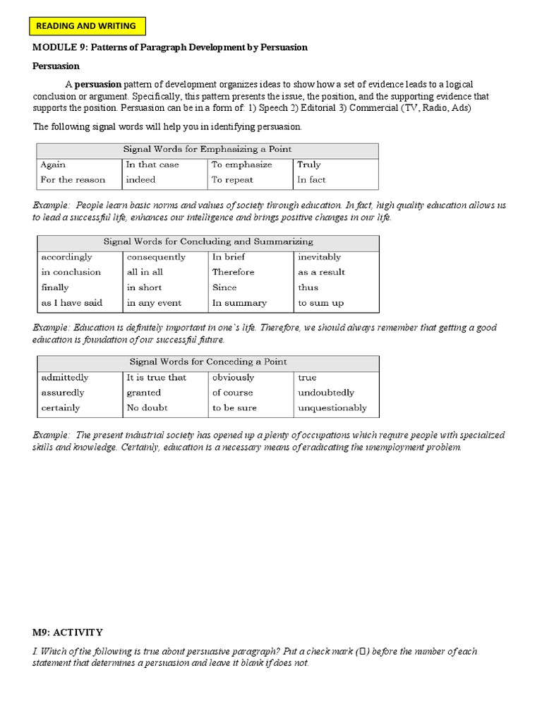 Persuasion Patterns in Writing | PDF | Business | Social Science