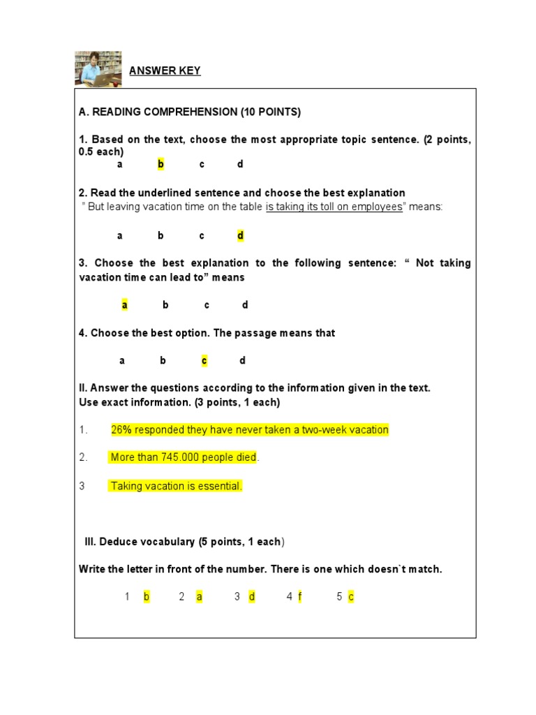 Grade 7 Reading Comprehension Answers | PDF | Human Communication ...