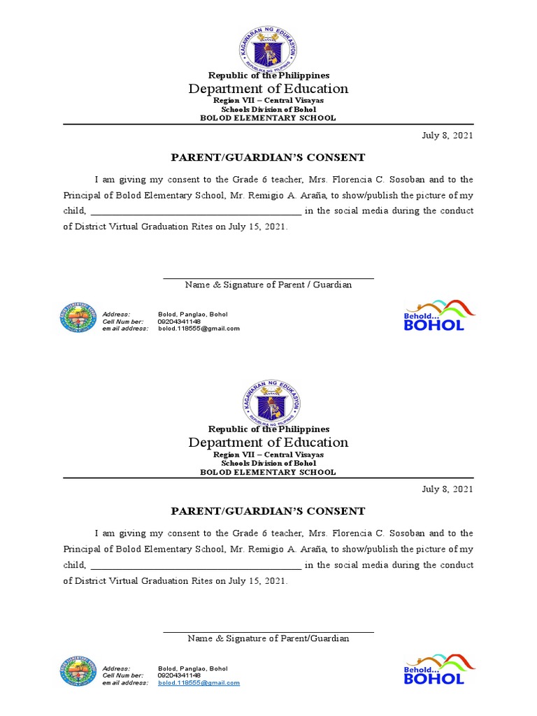 Parents Consent | PDF | Social Institutions | Educational Stages