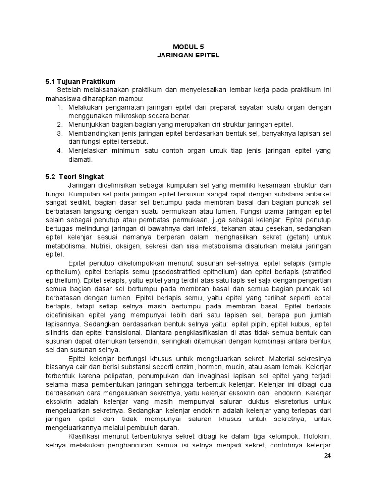 Praktikum Jaringan Epitel dan Kelenjar | PDF | Sains & Matematika