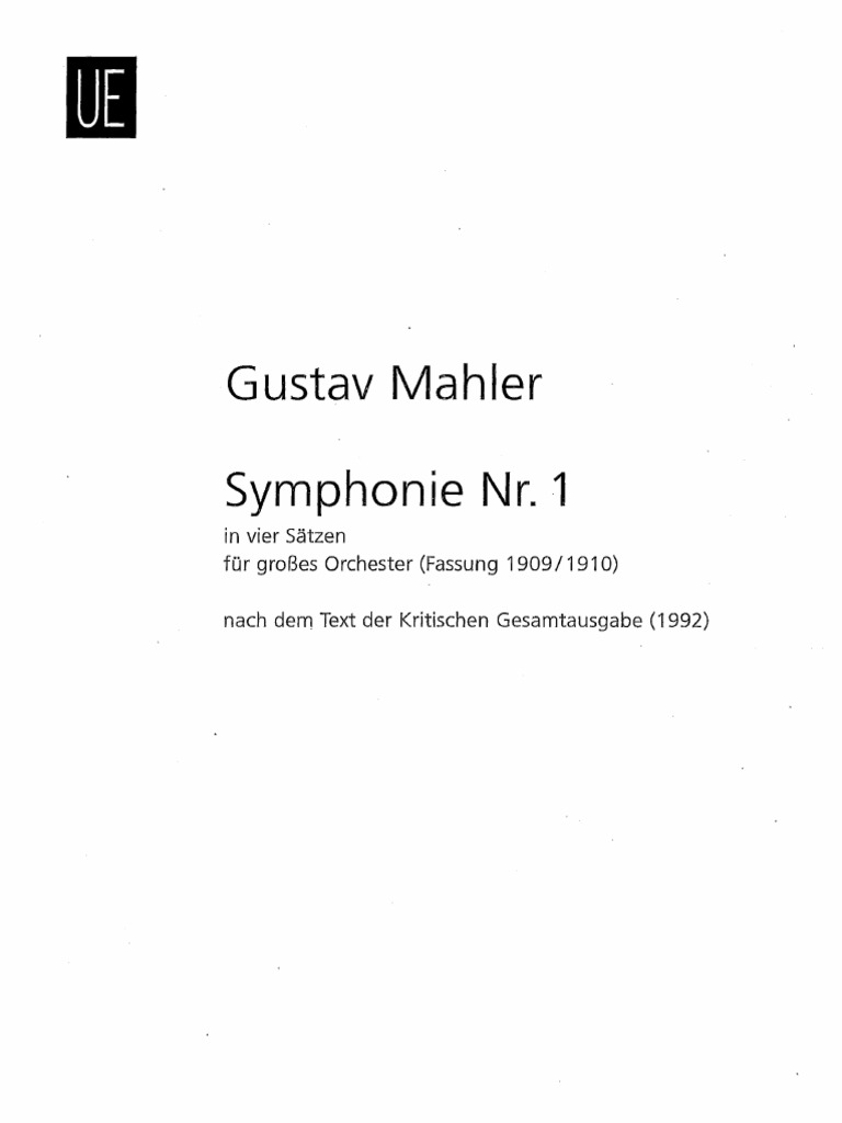 MAHLER Symphony No.1 Score | PDF