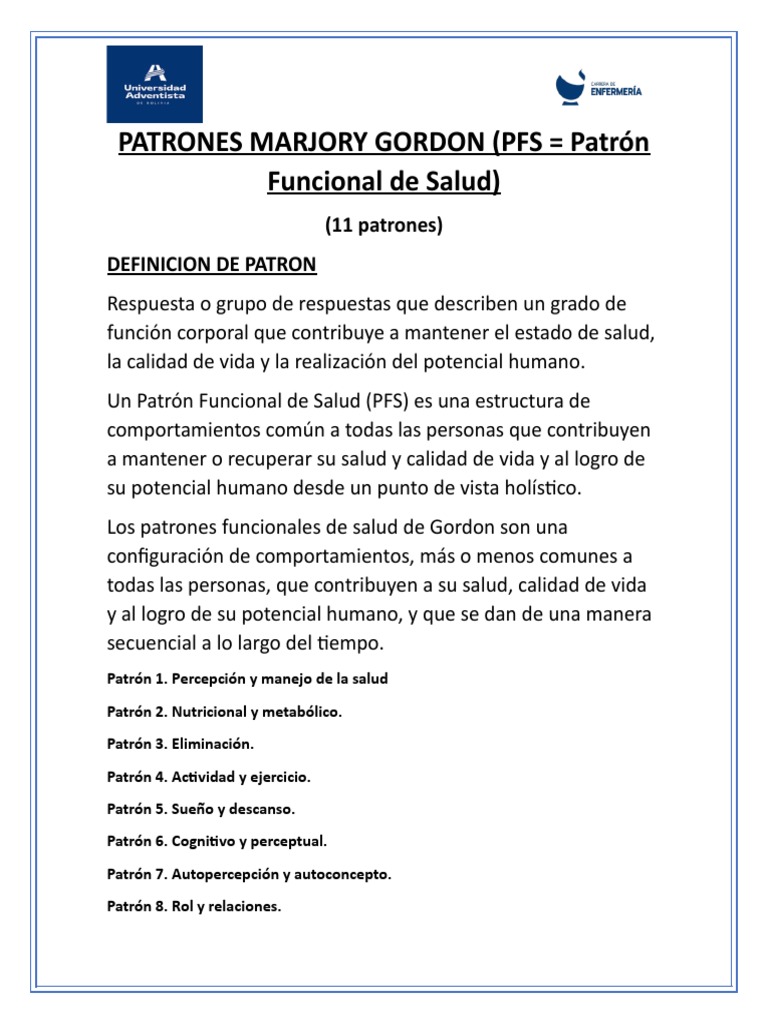 Patrones Marjory Gordon | PDF