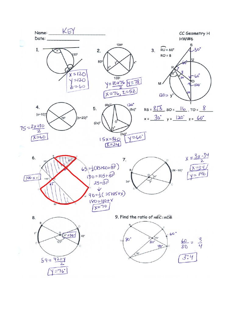 Circle Geometry - Formulas | Download Free PDF | Circle | Trigonometric ...