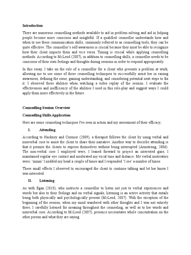Counselling Skills | PDF | Nonverbal Communication | Cognitive Science