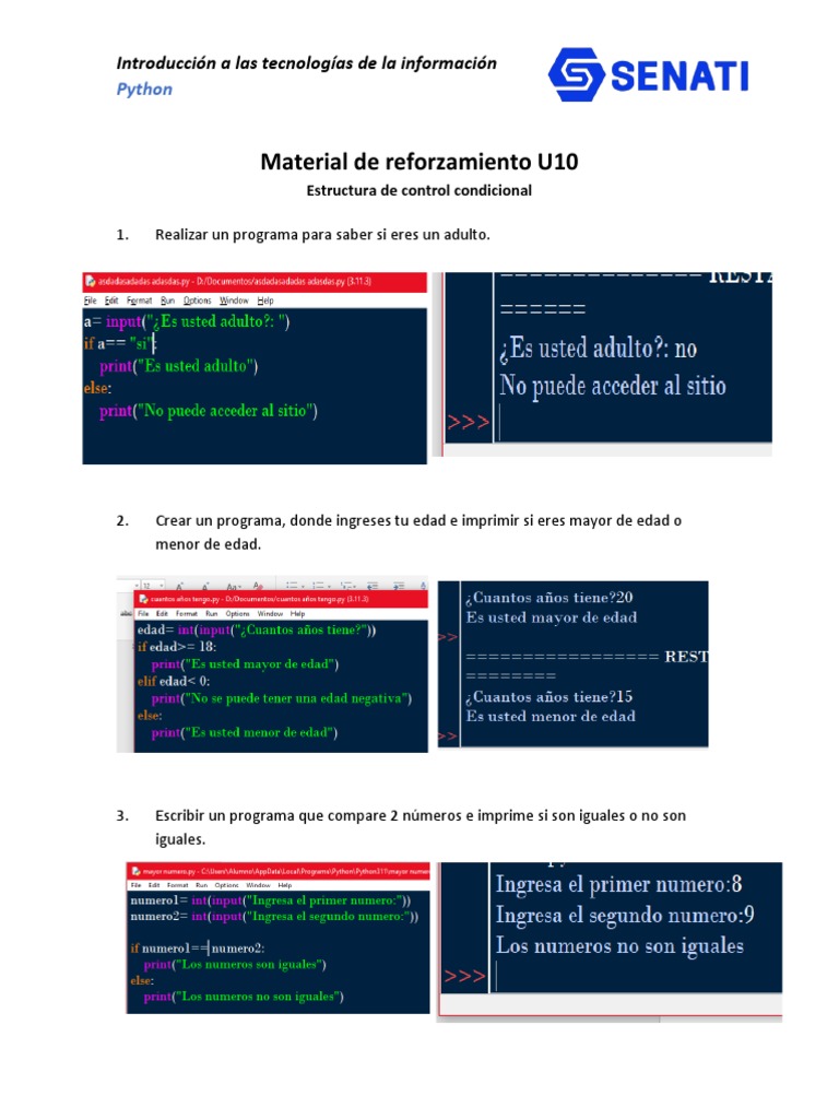 Material de Reforzamiento U10 (5) Python | PDF
