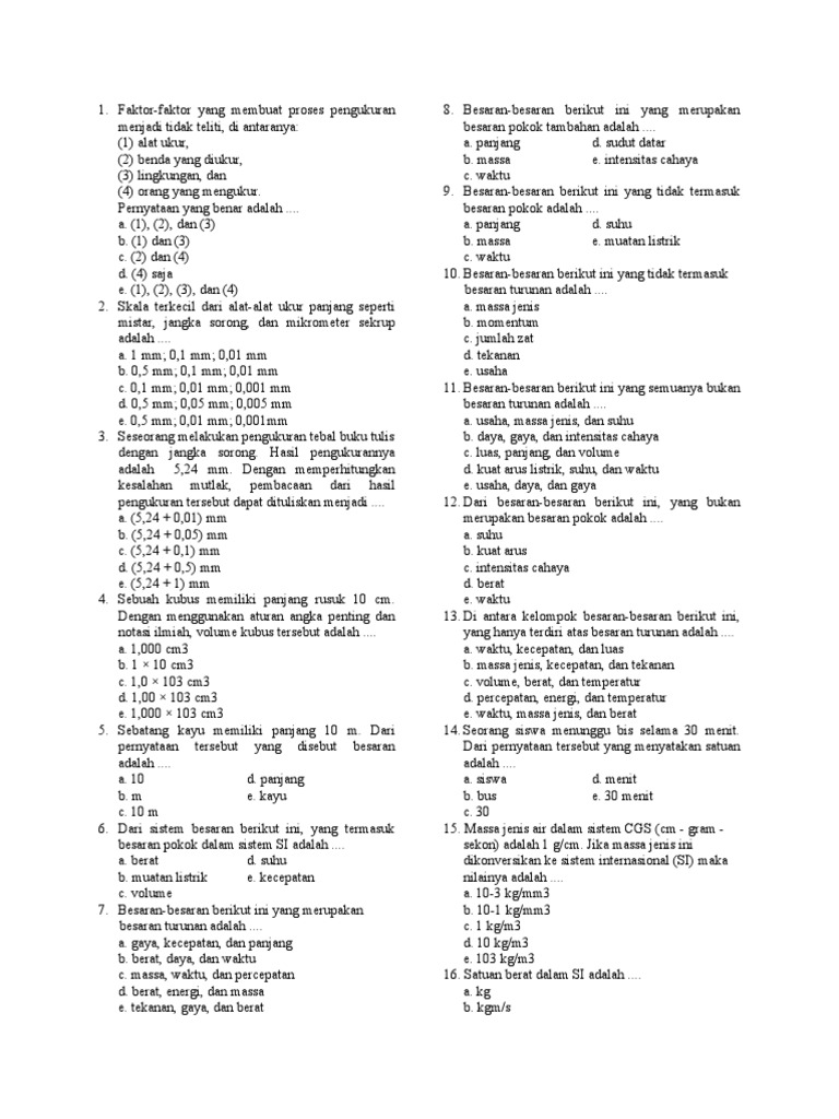 Soal PAS Fisika Kelas X Gazal 22 | PDF | Metode & Bahan Ajar