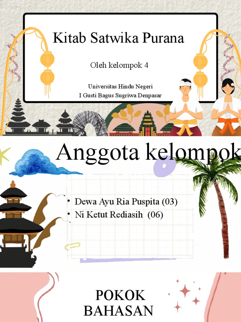 Kitab Satwika Purana: Oleh Kelompok 4 | PDF