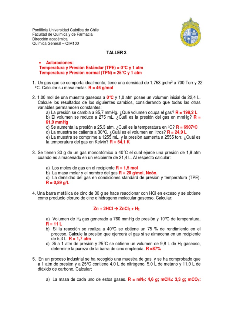 QIM-100 Taller 3 2022 | PDF
