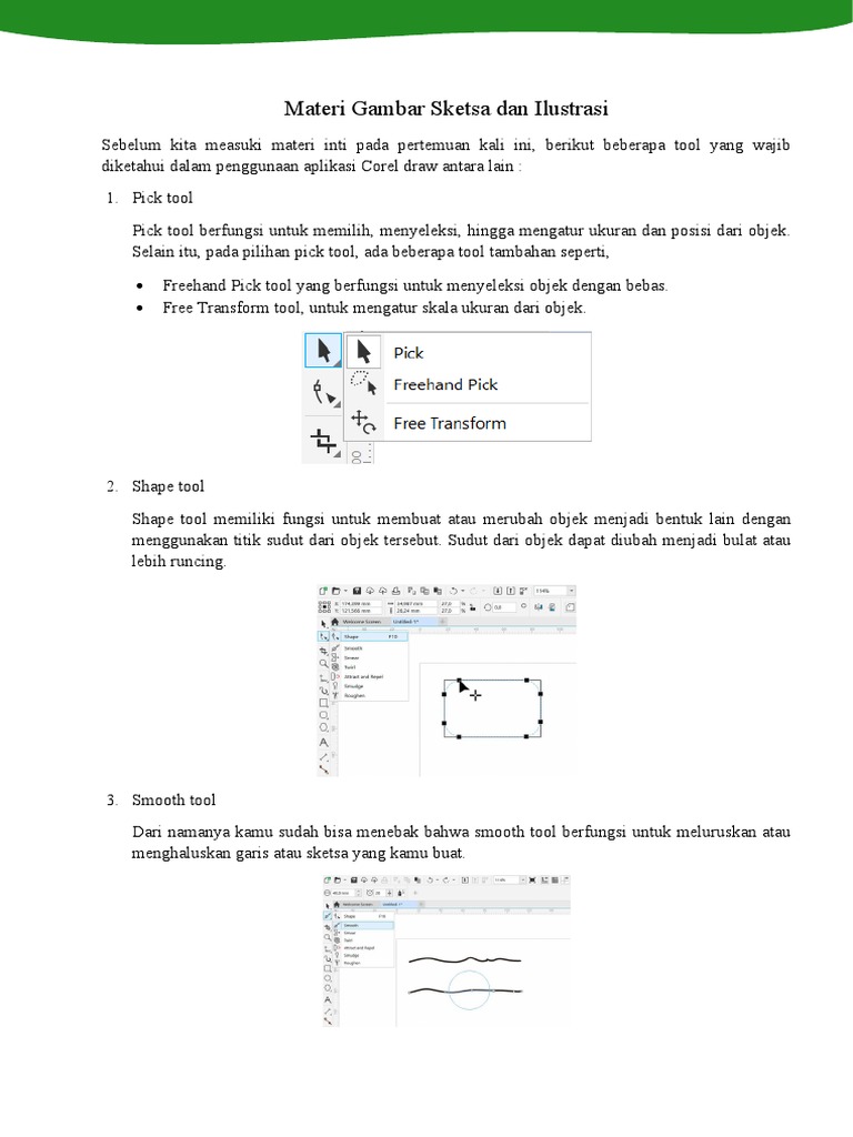 Tool CorelDraw untuk Sketsa dan Ilustrasi | PDF | Seni | Komputer