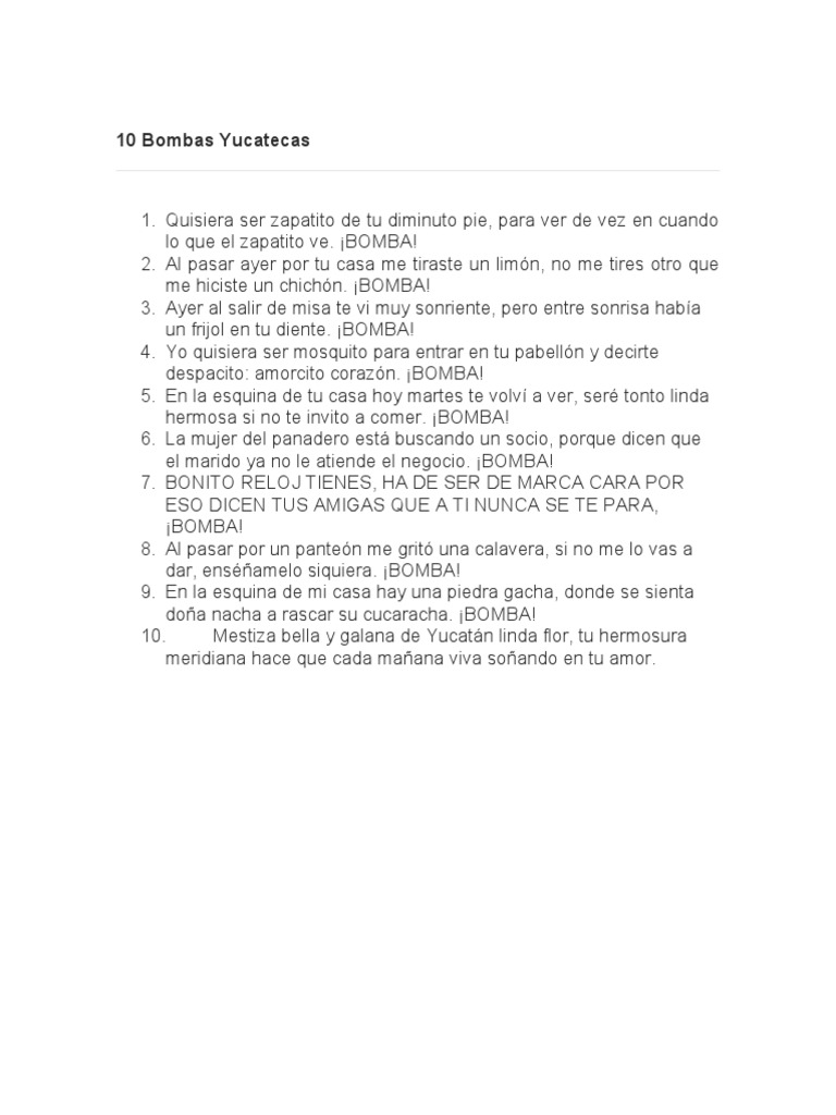 10 Bombas Yucatecas | PDF