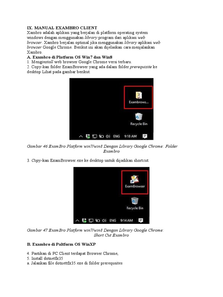 Panduan Penggunaan Exambro Client | PDF | Komputer