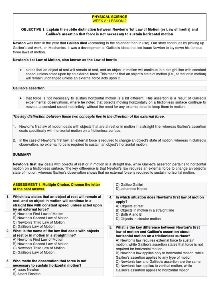 Physical Science Week 2 Lesson 1 4 1 | PDF