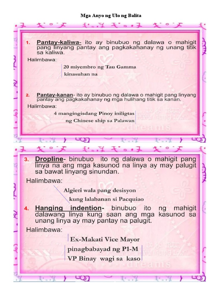 Mga Anyo NG Ulo NG Balita | PDF