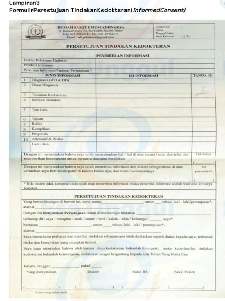 Formulir Persetujuan | PDF