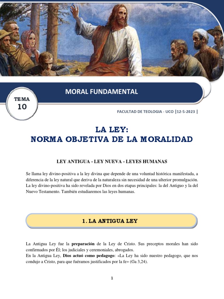 Tema 10 - La Ley. Norma Objetiva de Moralidad | PDF