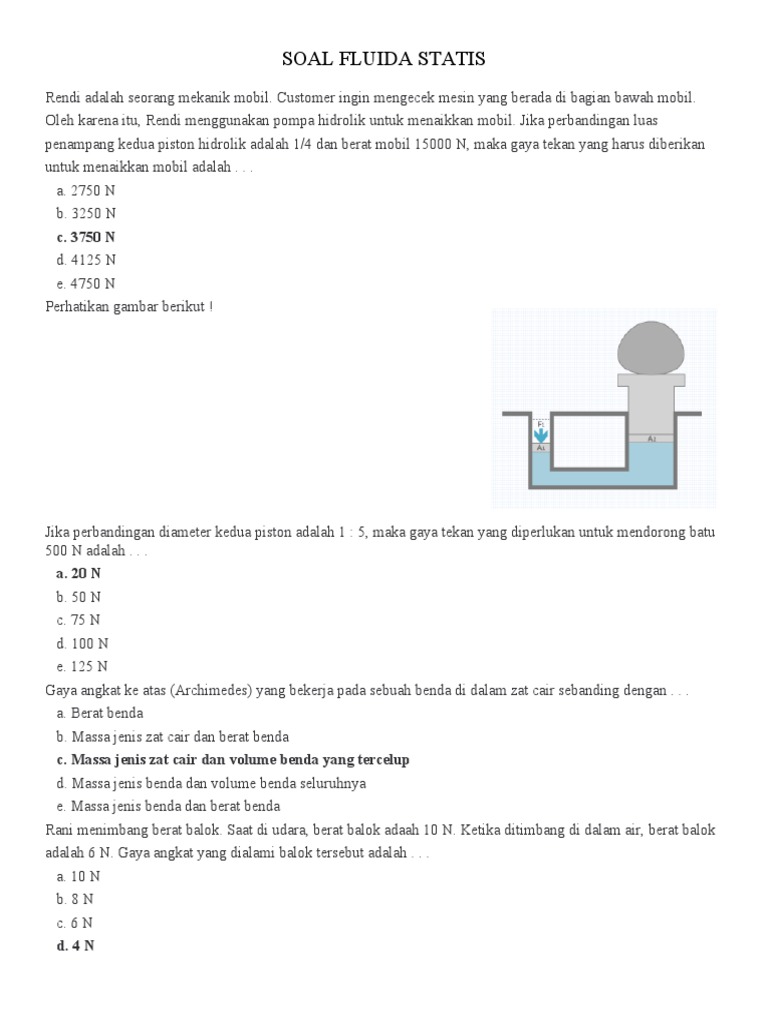 Soal Fluida Statis | PDF