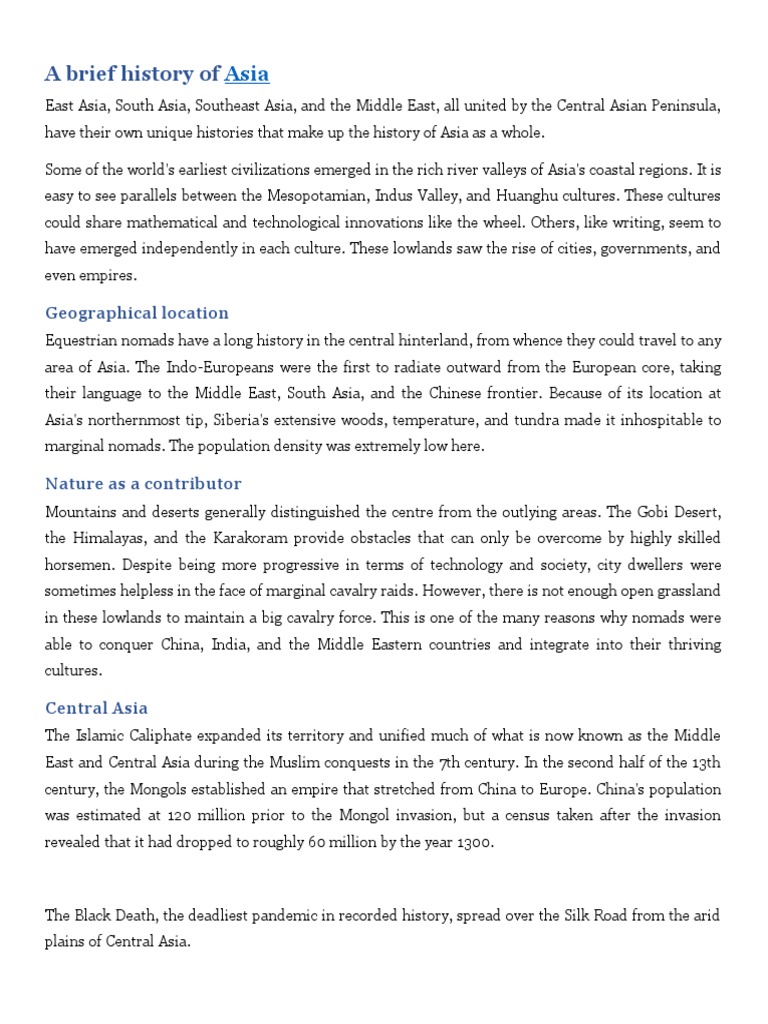 History of Asia: Cultures and Empires | PDF