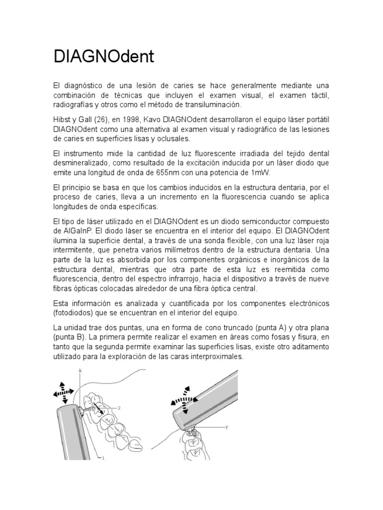 Diagnóstico de caries con DIAGNOdent | PDF | Odontología | Láser