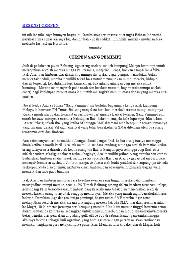 Resensi Cerpen | PDF