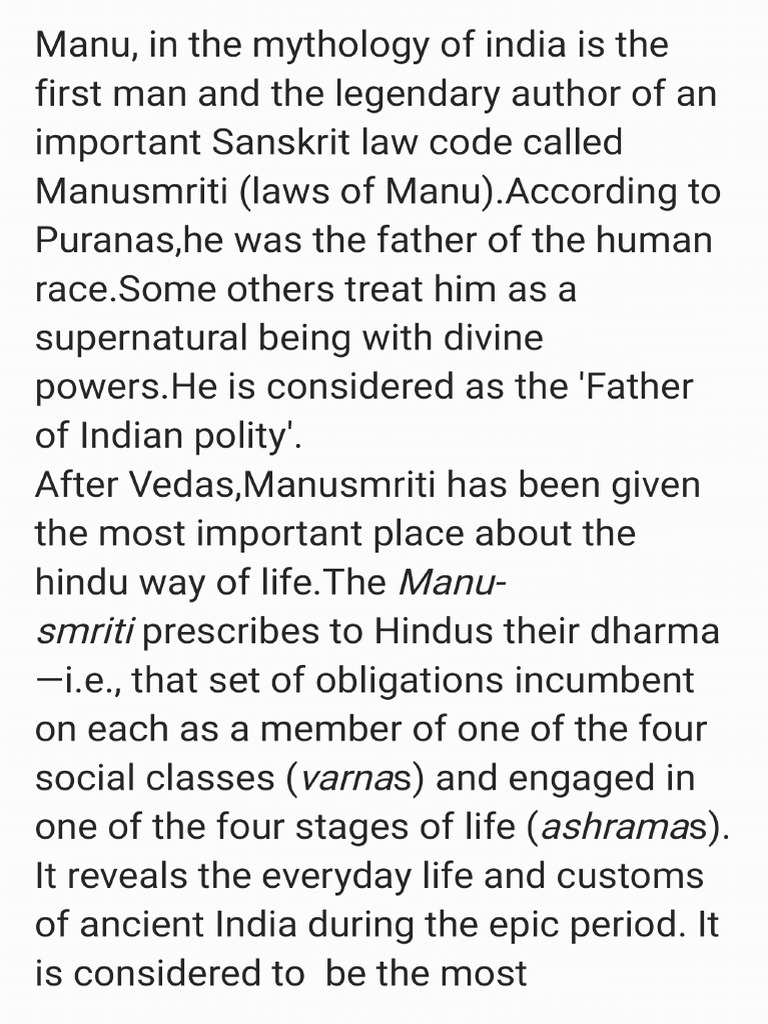 Manusmriti - 220904 - 220158 | PDF