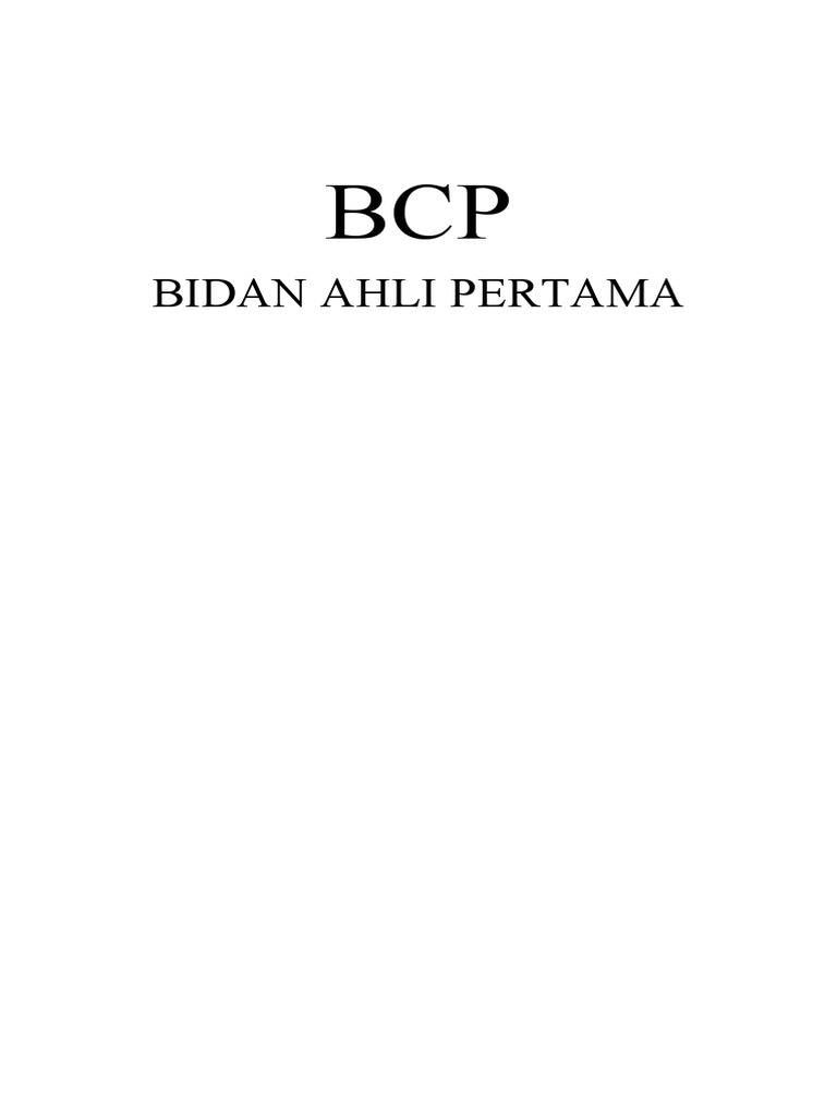 BCP Bidan Ahli Pertama | PDF