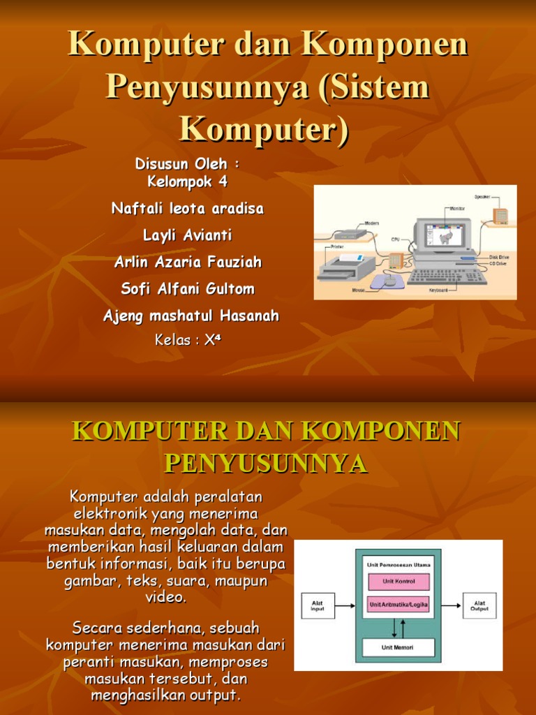 Komputer Dan Komponen Penyusunnya (Sistem Komputer) | PDF