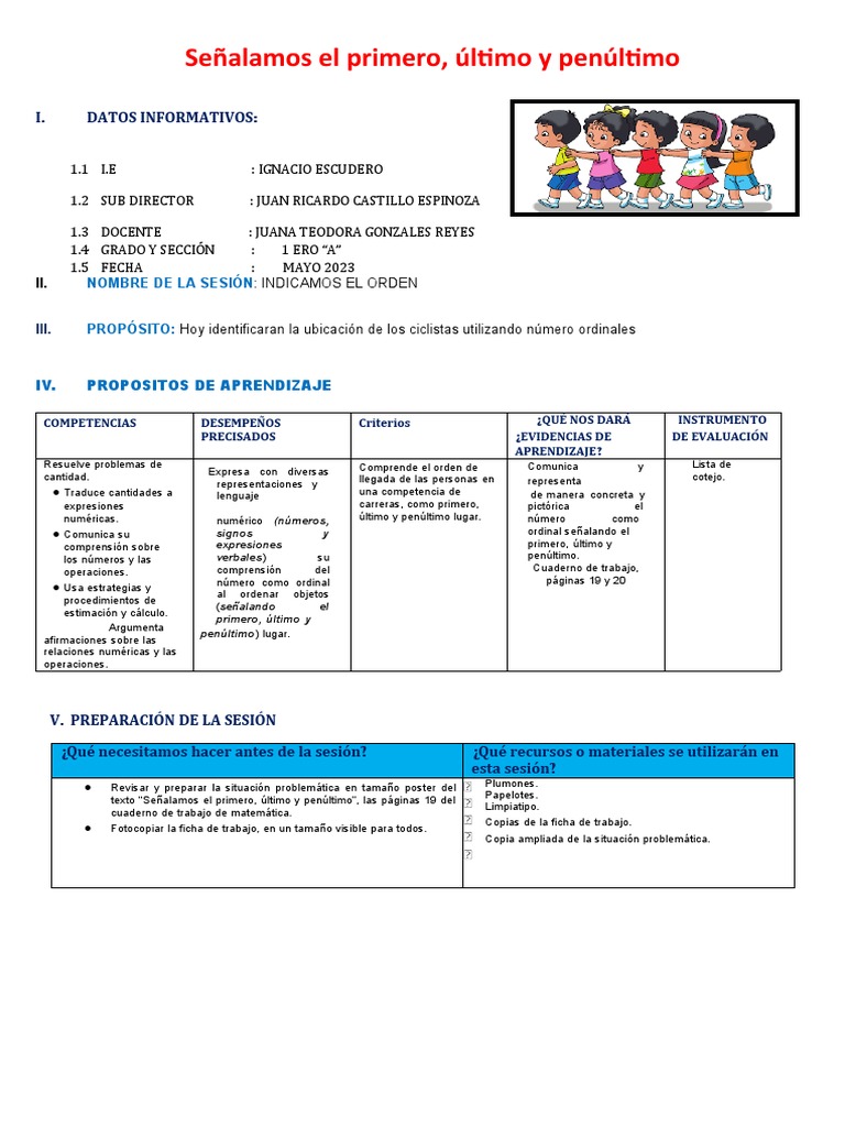 Orden de llegada: Primero, último, penúltimo | PDF | Evaluación | Cognición