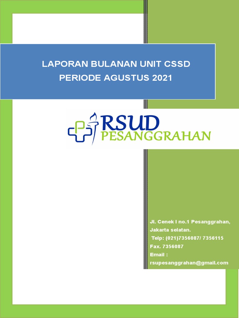 Laporan CSSD Agustus 2021 | PDF