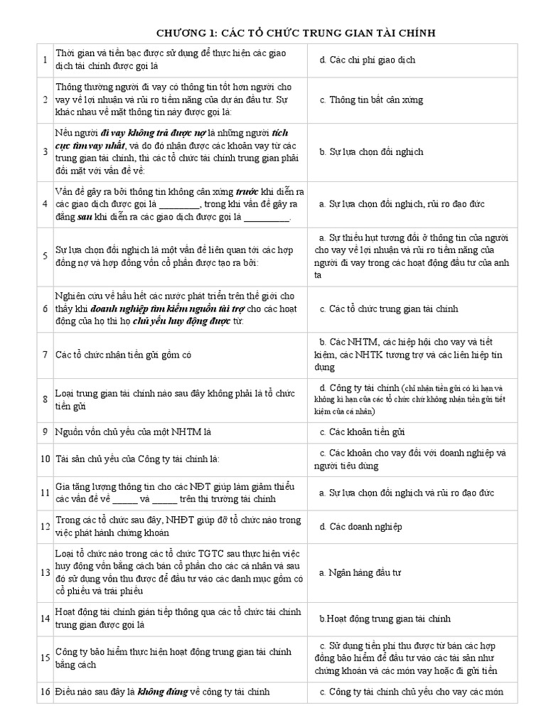 Trắc nghiệm - SBT | PDF