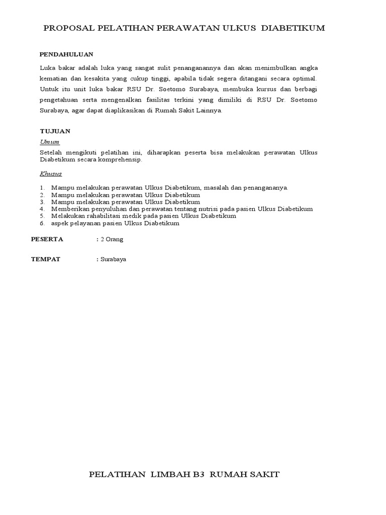 PROPOSAL - PROPOSAL PELATIHAN | PDF