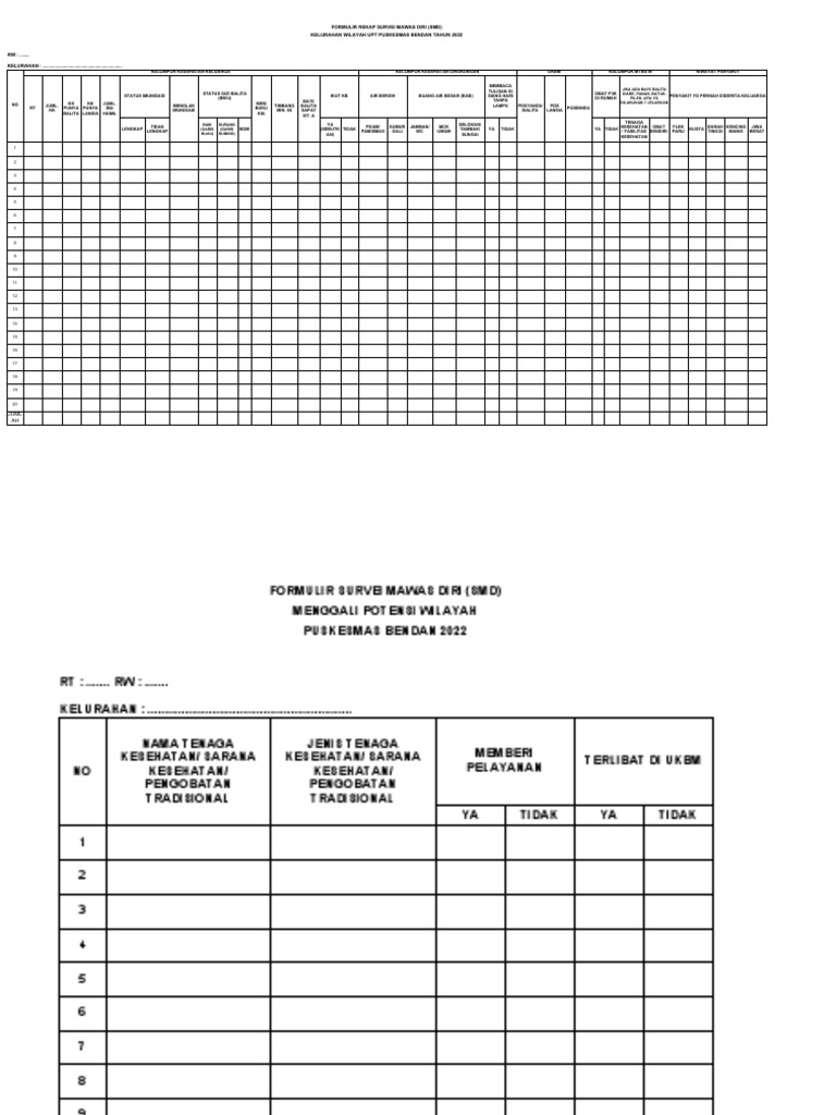 Form SMD TH 2022 Pusk Bendan | PDF