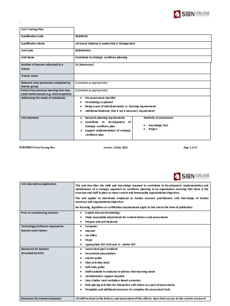 BSBHRM614 Training Plan | PDF