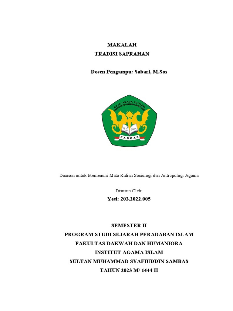 Tradisi Saprahan | PDF