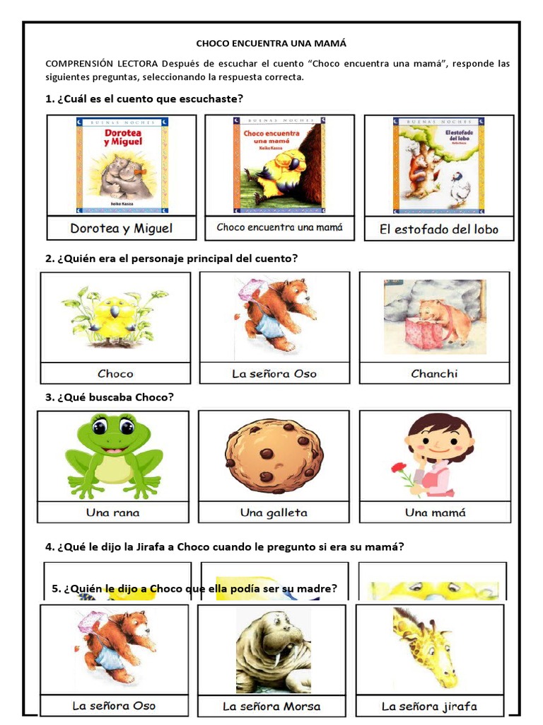 Choco Encuentra una Mamá: Actividades y Personajes | PDF | Novela negra ...