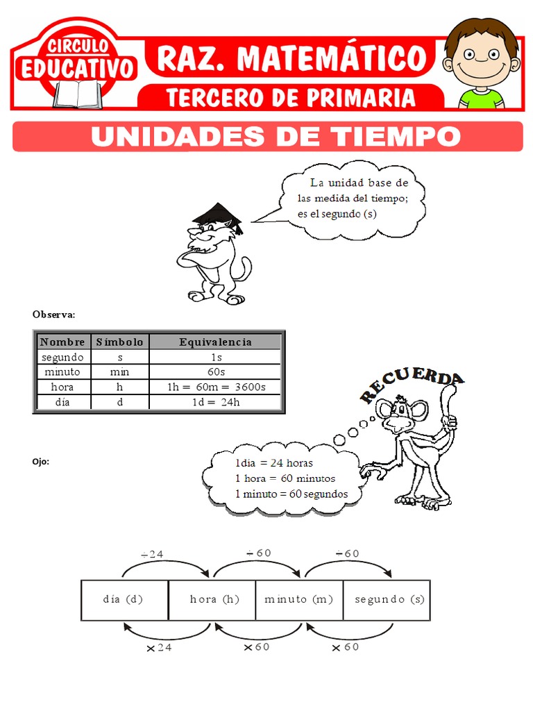 Unidades de Tiempo para Tercero de Primaria | PDF